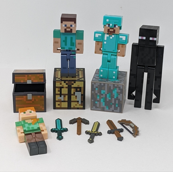 Minecraft | Toys | Minecraft Figures Steve Alex Enderman | Poshmark